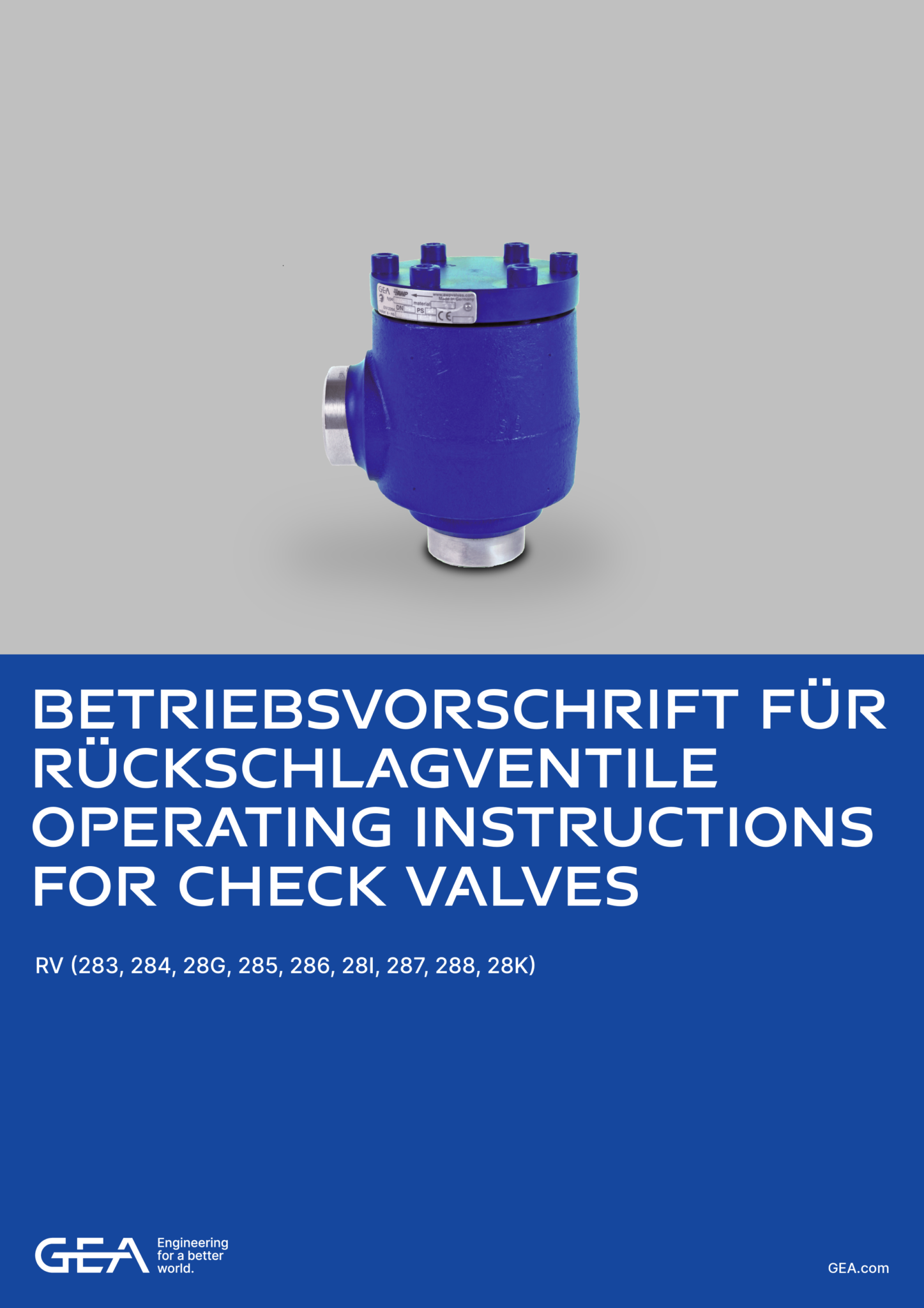 Operating Instructions - GEA AWP Valves